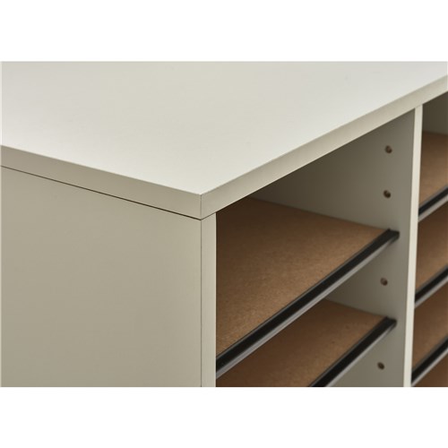 Wood Adjustable Literature Organizer, 16 Compartment | Safco Products