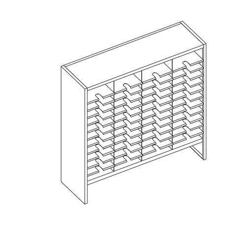 safco Mailflow Systems Sorter Closed Back w/ 7" Elevation; 48 Sorting ...