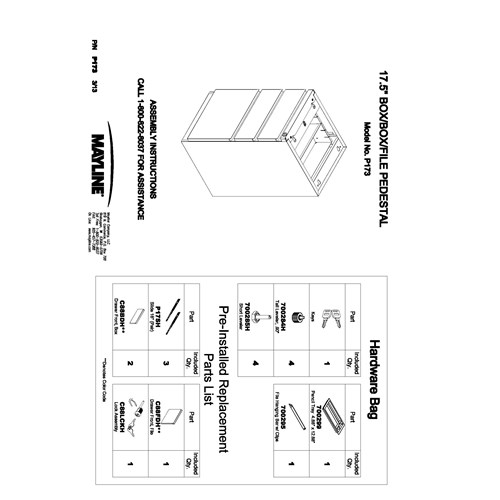 P-Peds Model P173 Assembly Instructions | Safco Products